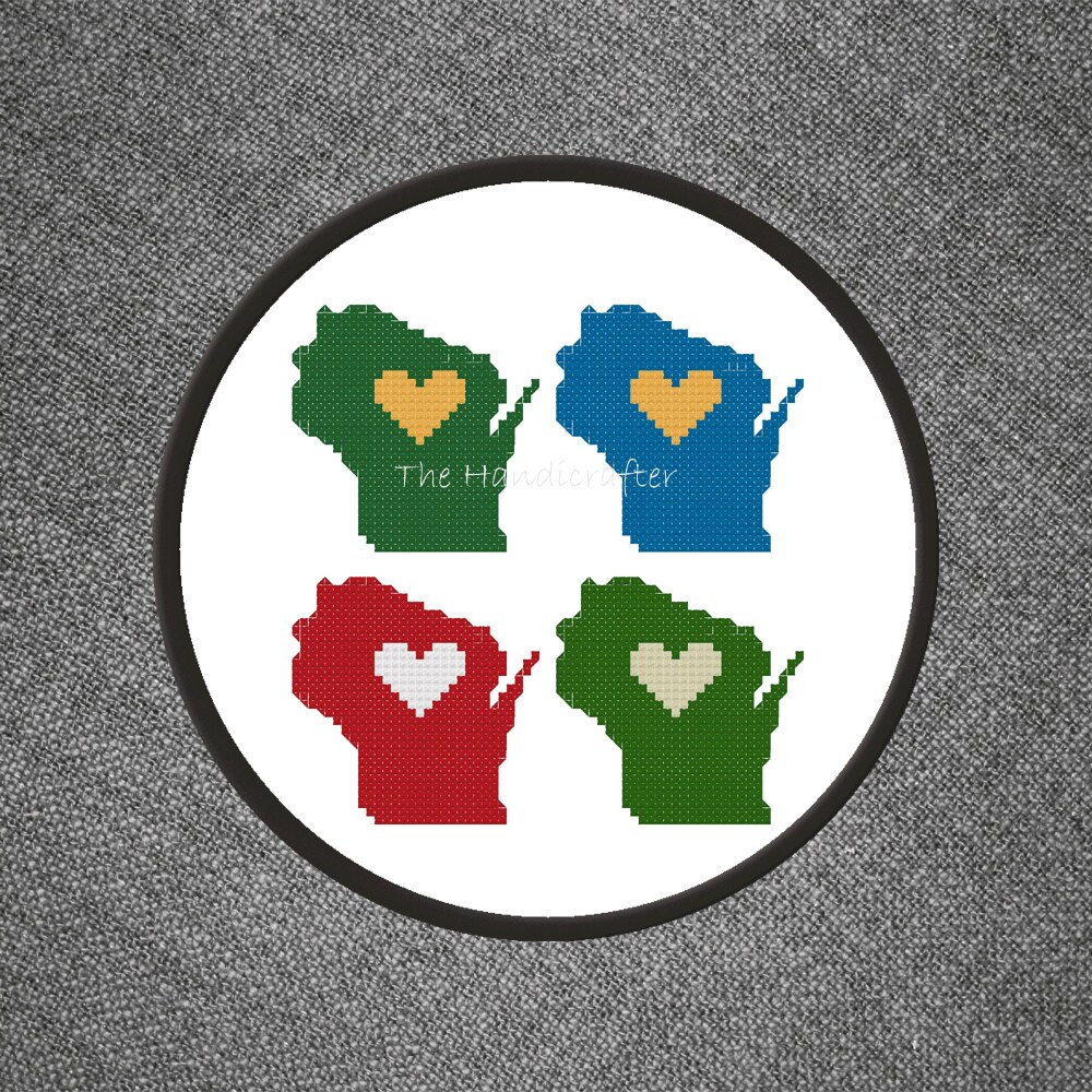 Wisconsin Team Pride Cross Stitch Pattern packers Badgers - Etsy