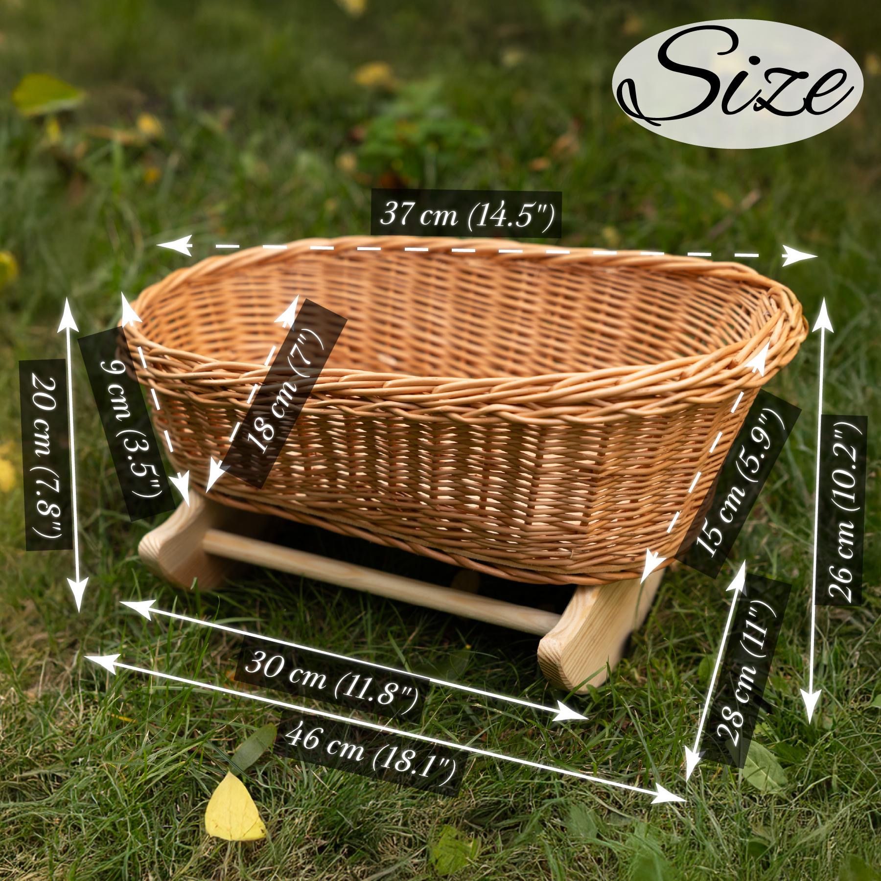 Wicker Baby Bassinet, Handmade Baby Cradle, Natural Wicker Cradle ...