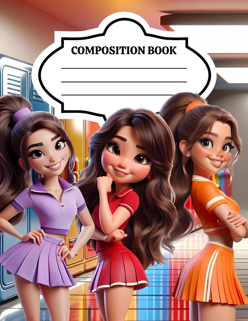 Girl-themed Composition Book Covers: Editable Canva Templates (PLR ...