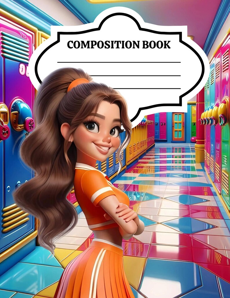 Girl-themed Composition Book Covers: Editable Canva Templates (PLR ...