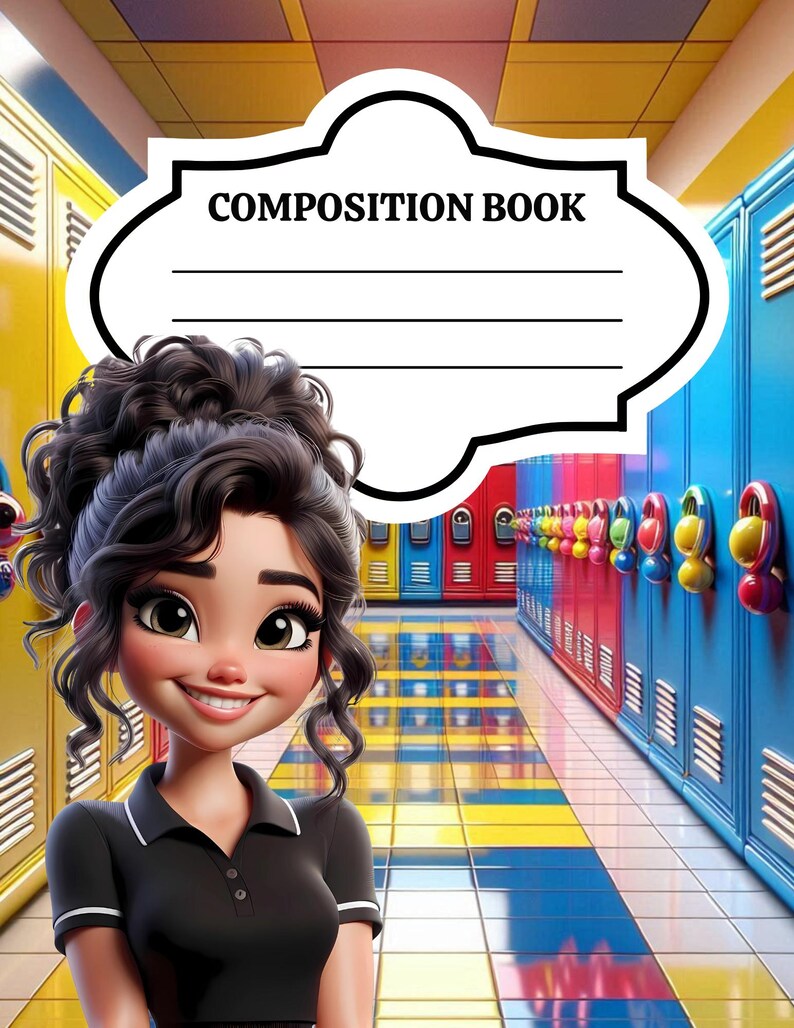 Girl-themed Composition Book Covers: Editable Canva Templates (PLR ...