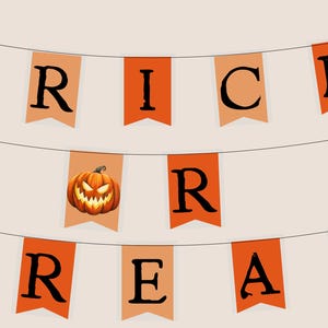 Trick or Treat Halloween Banner: Printable Party Garland (PDF Download ...
