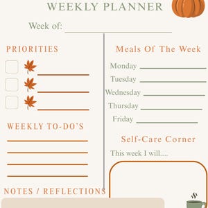 Autumn Reset Weekly Planner | Cozy Fall Printable | Productivity & Self ...