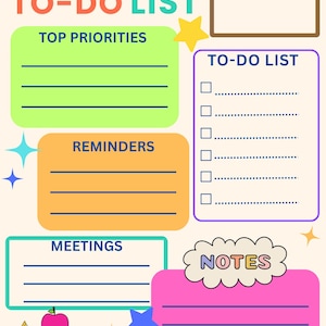 Teacher To-do List Printable | Bright & Fun Classroom Planner Page ...