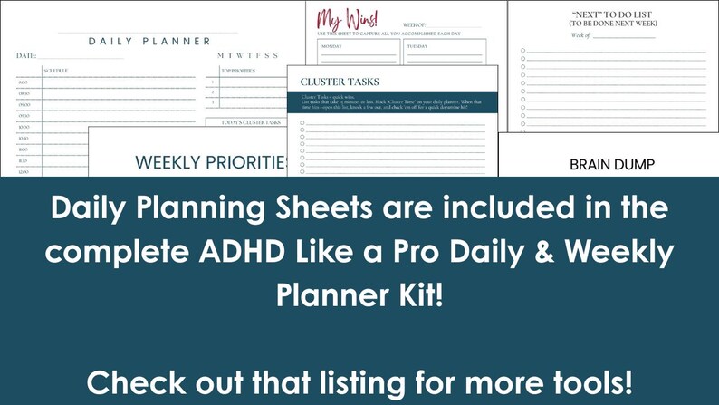 ADHD Friendly Daily Planner | Time Blocked & Open Format (printable PDF ...