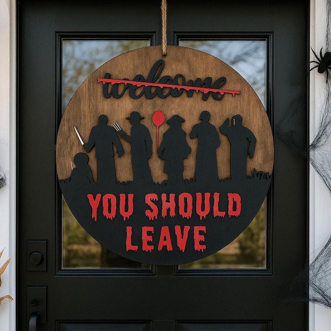 Horror Movie Villain Wooden Door Hanger: Spooky Halloween Decor - Etsy