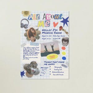 Custom "all About Me" Digital Poster – Personalized Aesthetic Photo ...