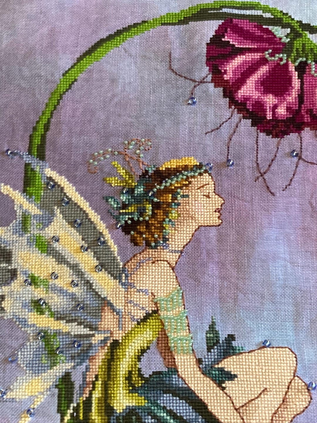 Finished Cross Stitch- “the Bliss Fairy” by Nora Corbett, Mirabilia - Etsy