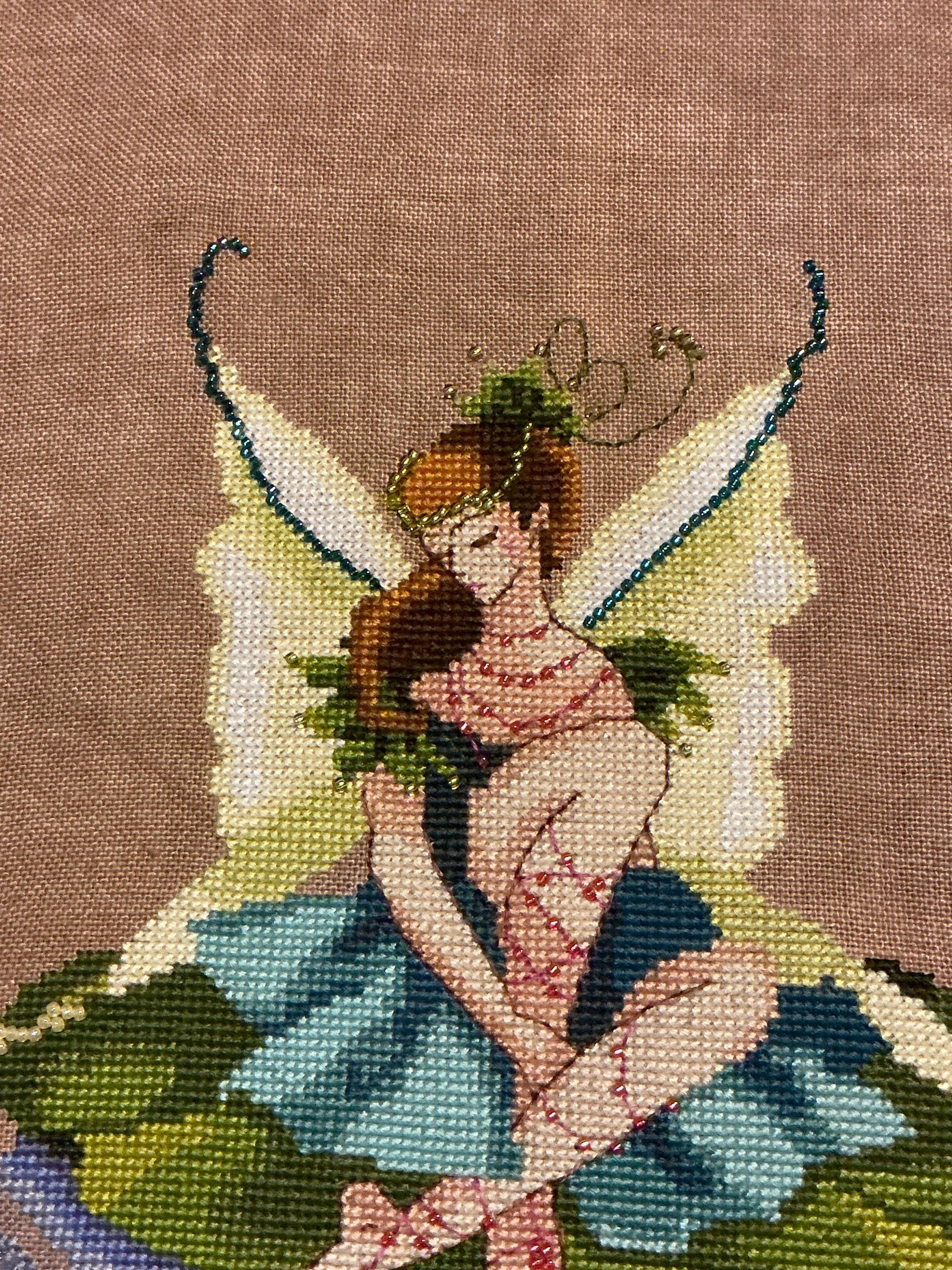 Finished Cross Stitch- “lily Pad Sprite” by Nora Corbett, Mirabilia - Etsy