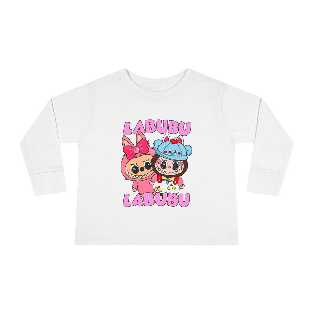 Cute Toddler Long Sleeve Tee With Labubu Design, Perfect for Playdates ...