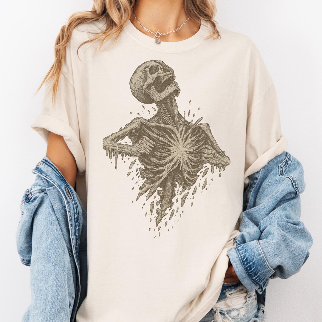Vintage Skeleton Rib Cage Graphic Tee - 90s Grunge Skull Shirt - Etsy