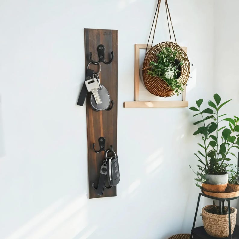 Wooden Key Holder for Wall Key Hanger Modern Home Decor - Etsy