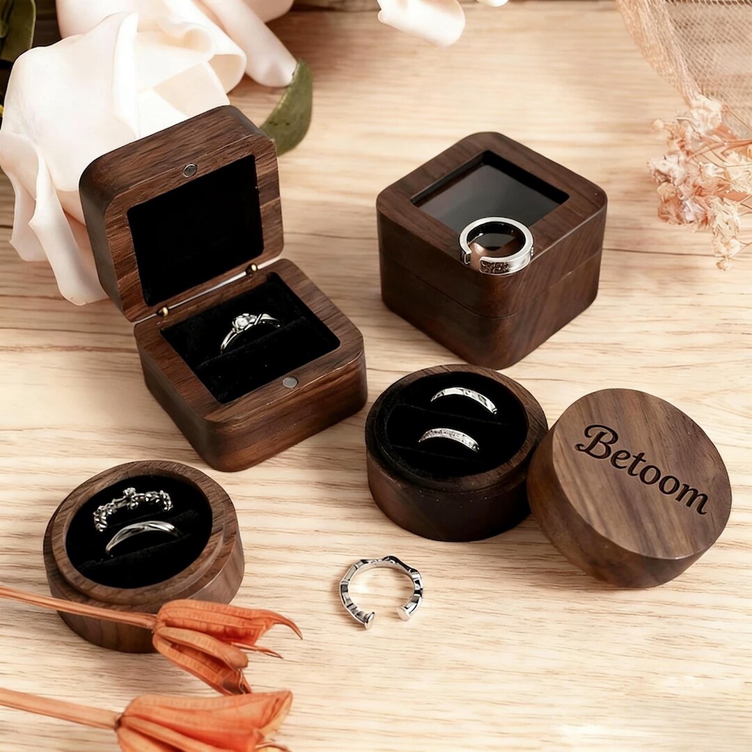 Personalized Wood Ring Box for Wedding Ceremony Engagement Proposal ...