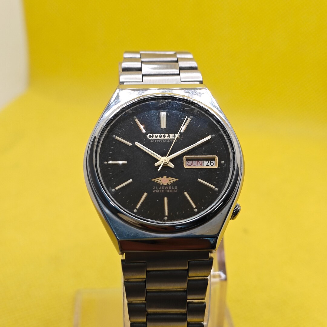Vintage Citizen Automatic Watch: Black Dial Day-date, Japan Made - Etsy