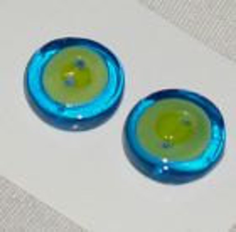 Glass Buttons / Blue Buttons / Unique Buttons / Set of 2 | Etsy