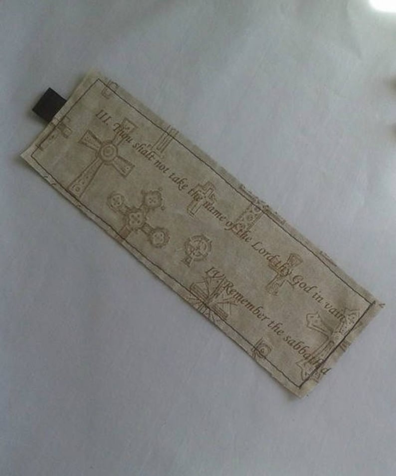 Ten Commandments Bookmark / Fabric Bookmark / Bible Bookmark / - Etsy