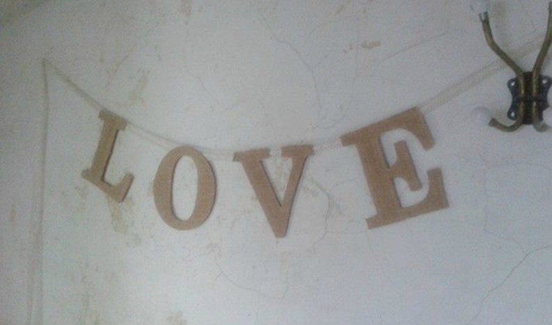 LOVE Word Burlap Banner... Great for Valentines Wedding and - Etsy