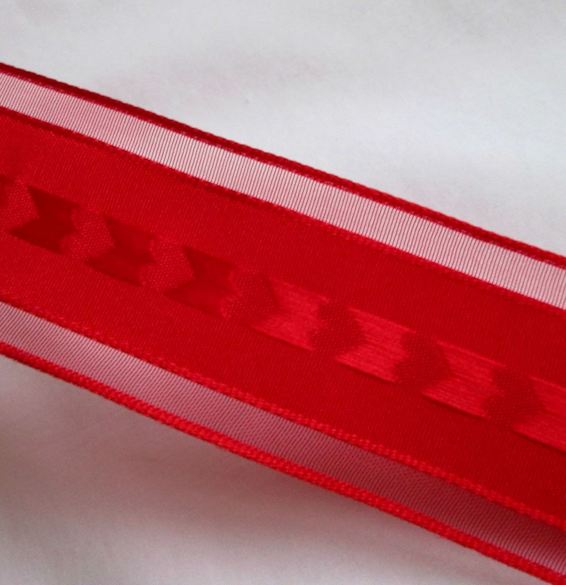Red Heart Ribbon / Red Ribbon / Wire Ribbon / Wedding / - Etsy