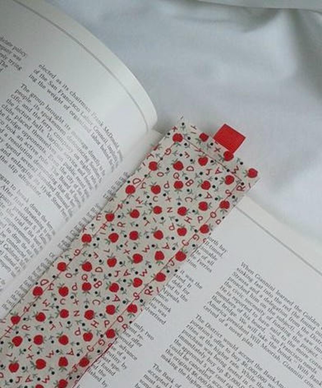 ABC Bookmark / Fabric Bookmark / Apples Bookmark / Bookmark / Teacher ...