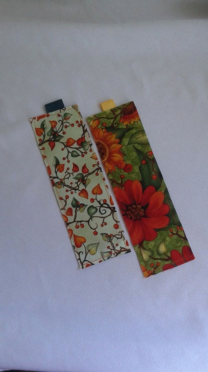 Fall Print Bookmark / Fabric Bookmark / Sunflowers / Fall Leaf - Etsy