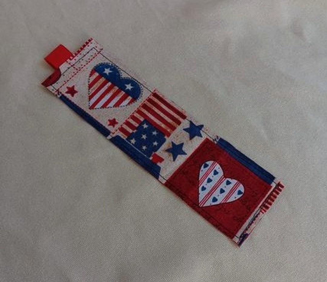 Americana Bookmark / Patriotic Bookmark / Fabric Bookmark / Bookmark - Etsy