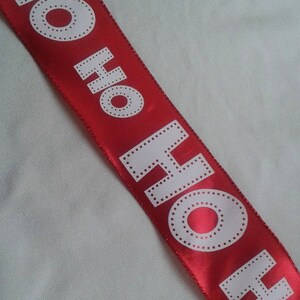 Christmas Ribbon / HO HO HO Wire Ribbon / Red and White Ribbon / 2.5 X ...