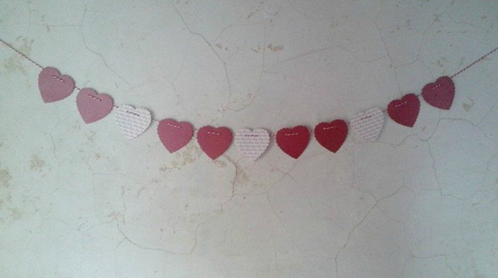 Banner of Hearts.... Red and Love...11 Hearts Long - Etsy