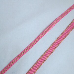 Pink Ribbon / Apple Green Stitches / Ribbon / Wrap It / - Etsy
