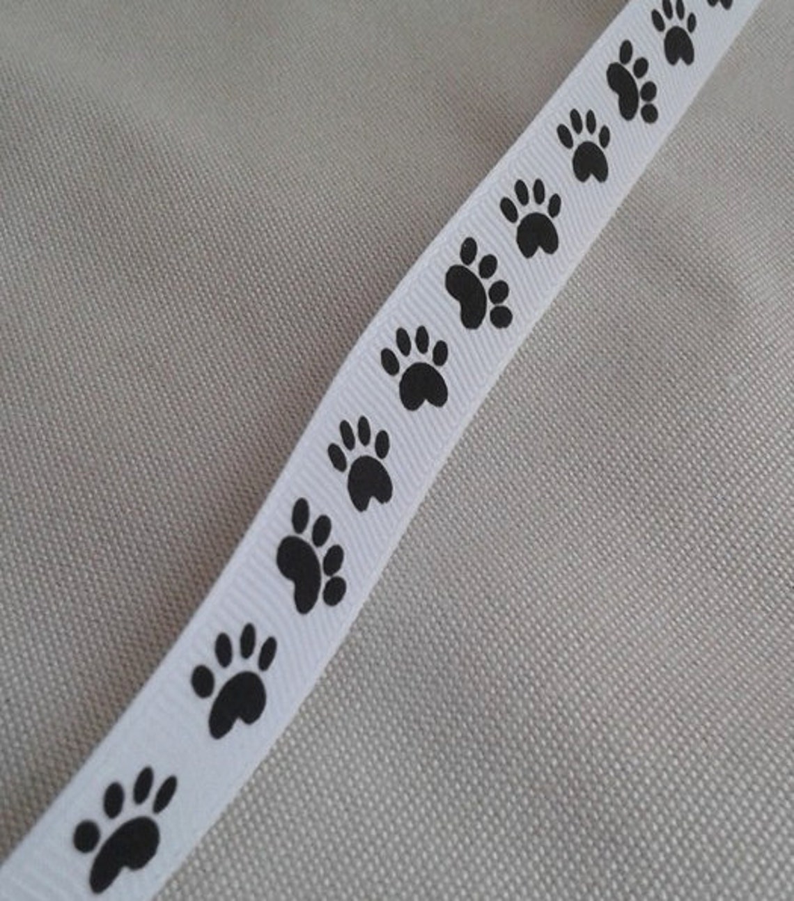 Pet Paw Print Ribbon / White Ribbon / Grosgrain Ribbon / - Etsy