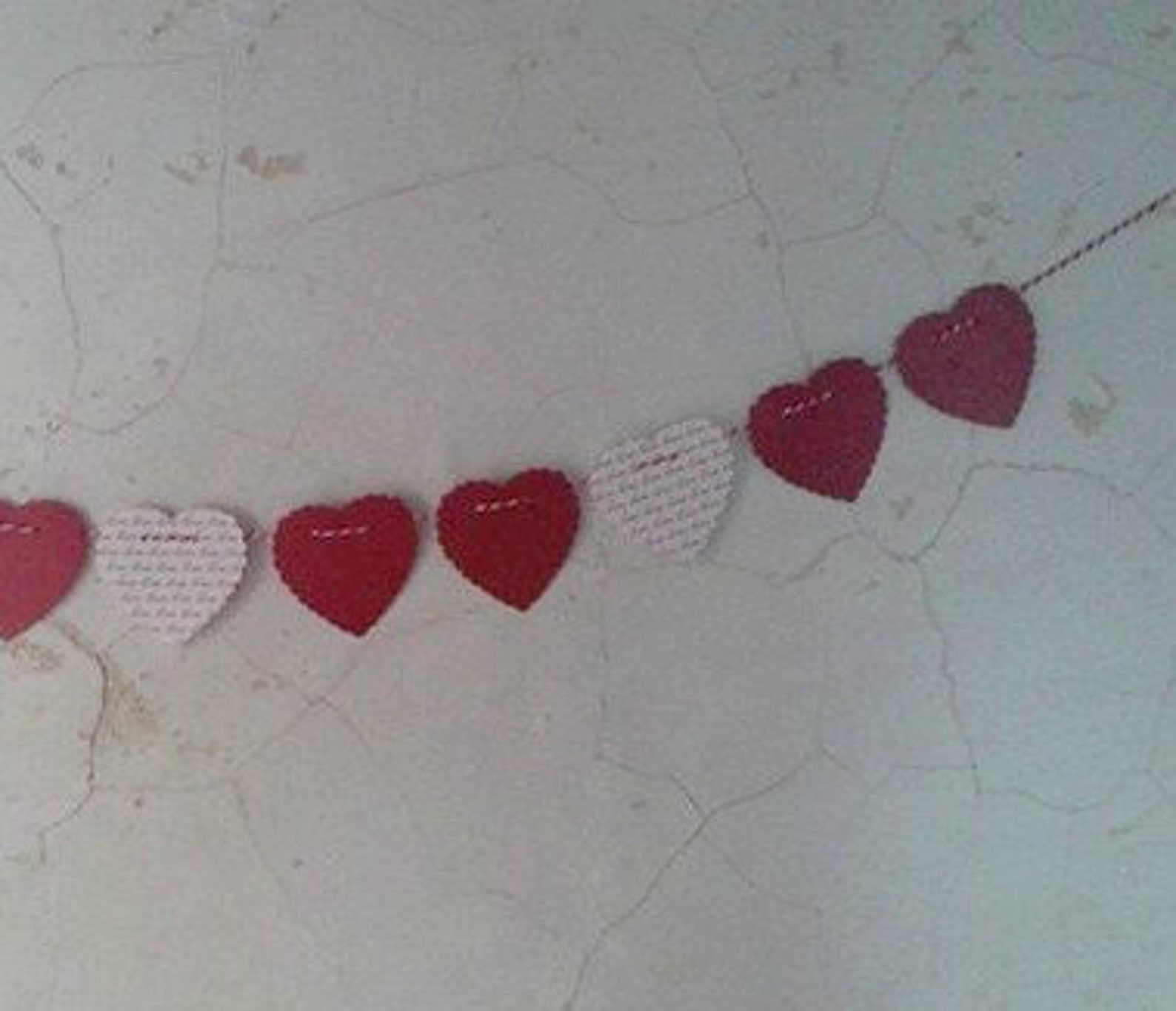 Banner of Hearts.... Red and Love...11 Hearts Long - Etsy