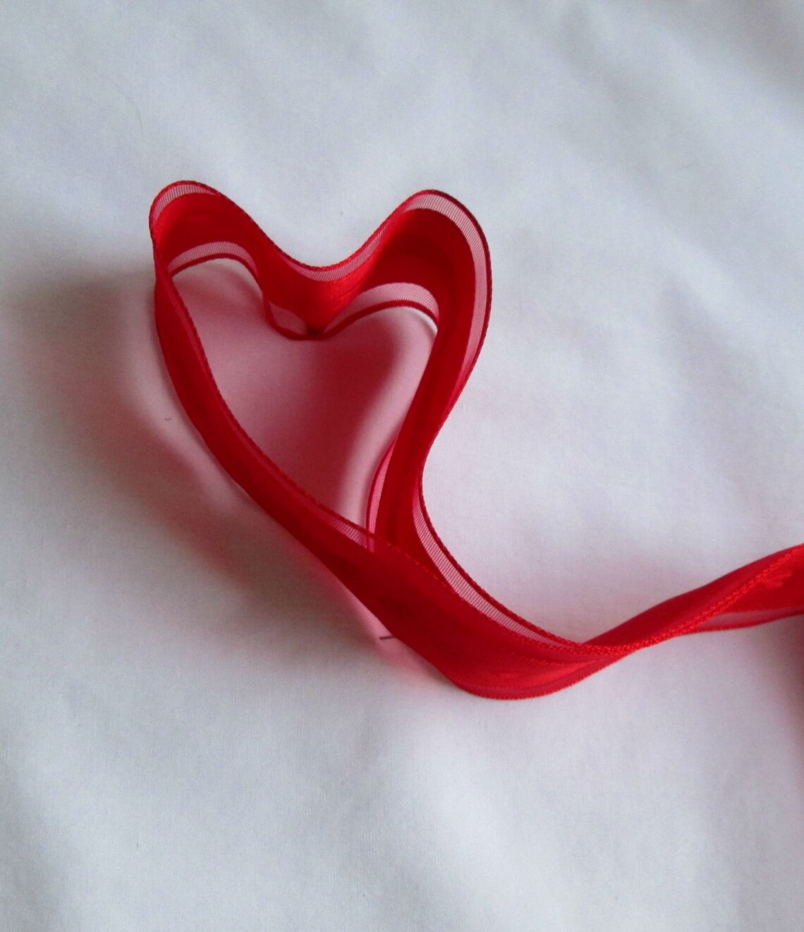 Red Heart Ribbon / Red Ribbon / Wire Ribbon / Wedding / - Etsy
