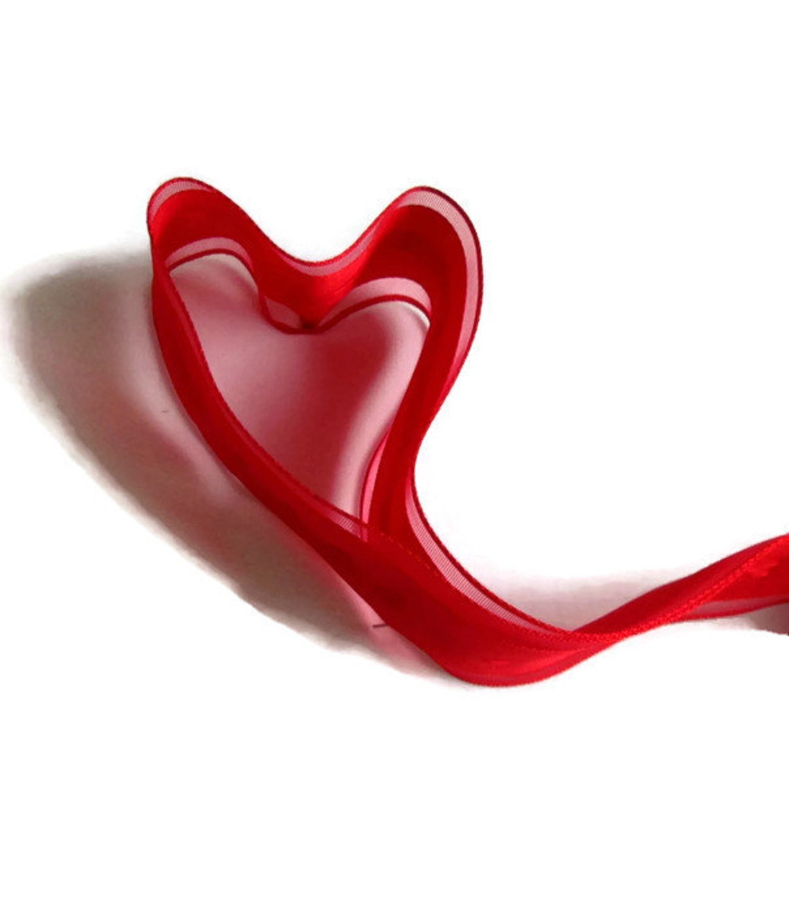 Red Heart Ribbon / Red Ribbon / Wire Ribbon / Wedding / - Etsy