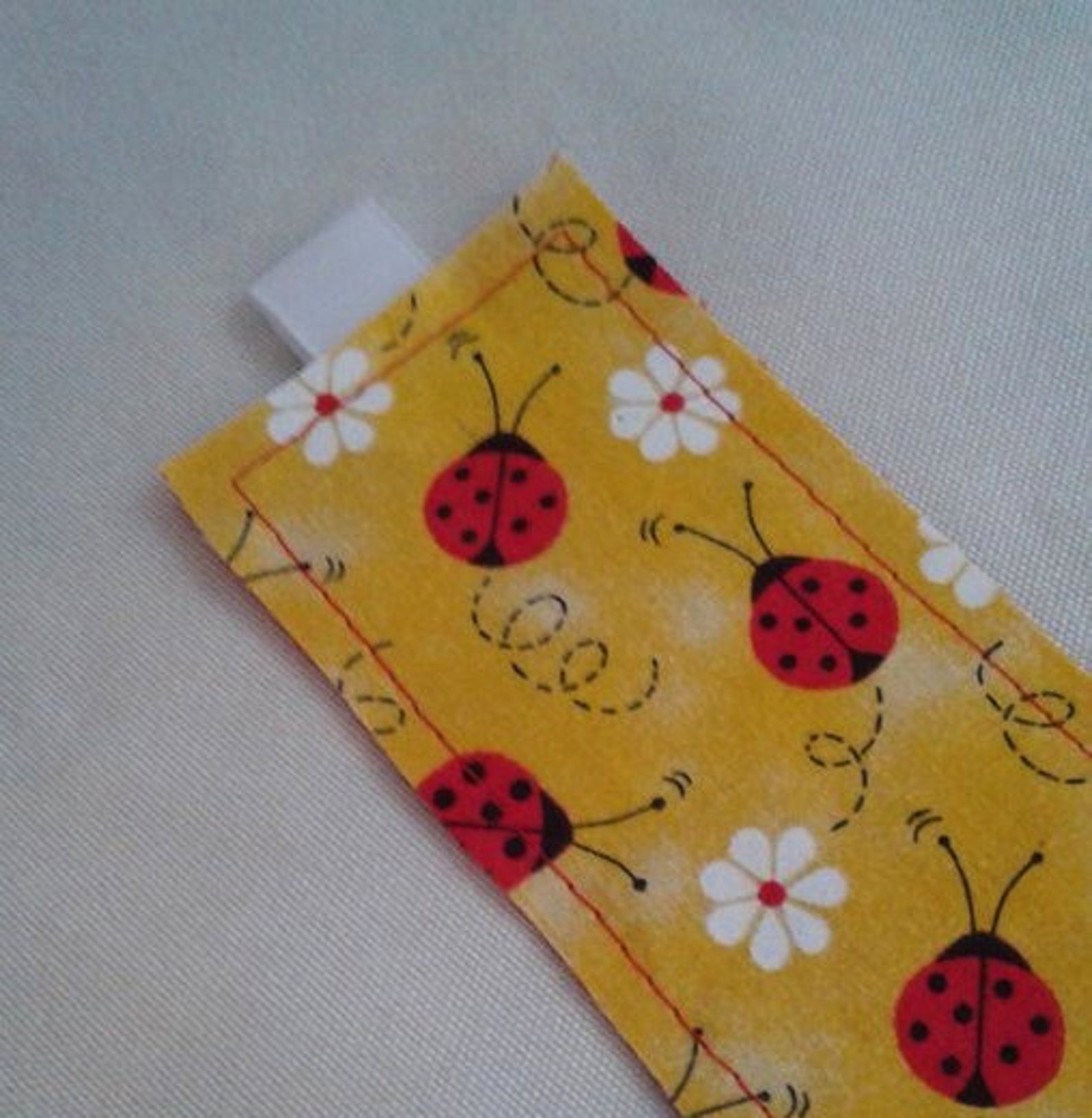 Ladybugs Bookmark / Fabric Bookmark / White Daisy / Ladybug / | Etsy