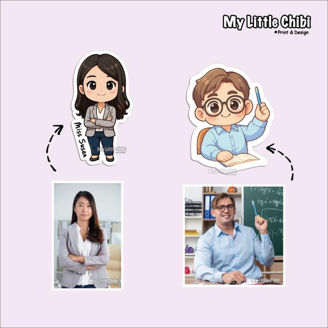 Custom Chibi Cartoon Photo Fridge Magnets, Personalized Photo Gifts ...