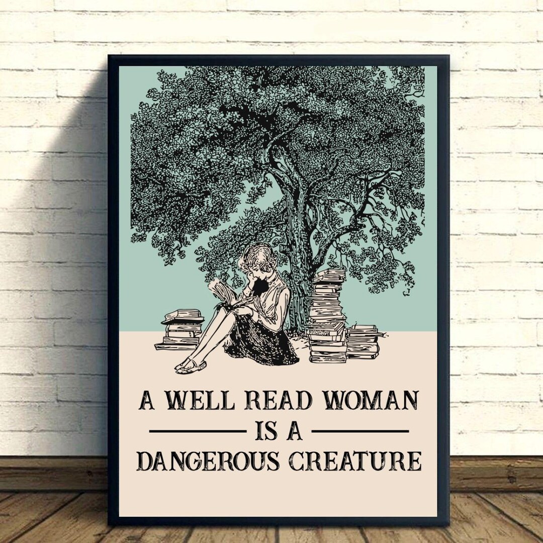 Well-read Woman Vintage Poster: Dangerous Creature Wall Art - Etsy
