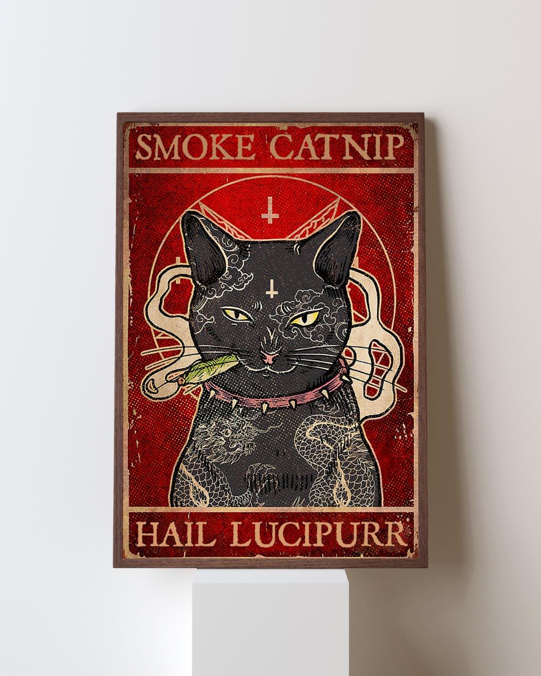 Smoke Catnip Hail Lucipurr Poster: Funny Witchy Cat Art - Etsy