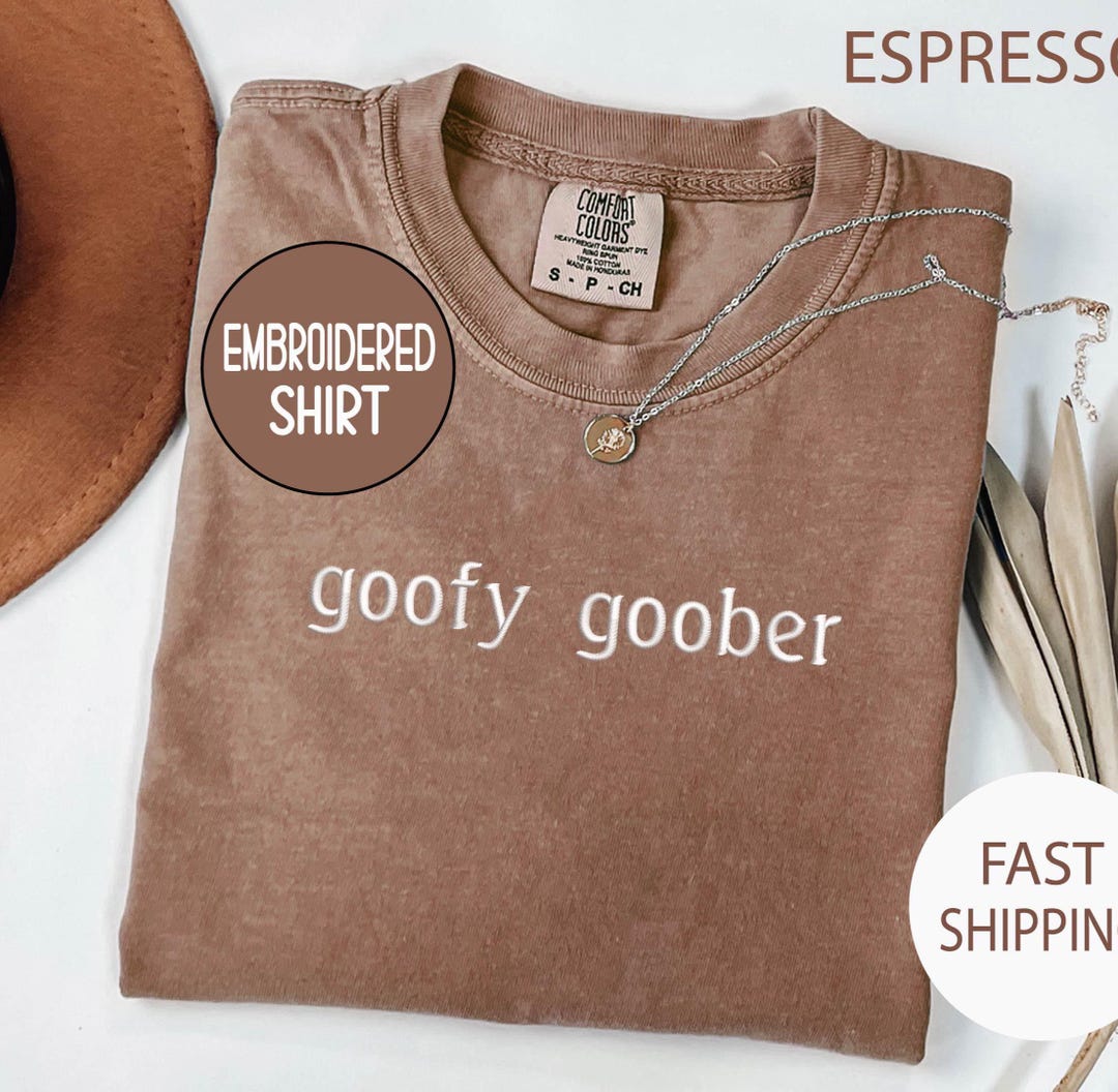 Embroidered Goofy Goober Comfort Colors® T-shirt, Cartoon-inspired ...