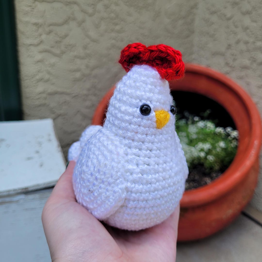 Crocheted Chicken Plush – 5 Inch Handmade Amigurumi Farm Friend - Etsy