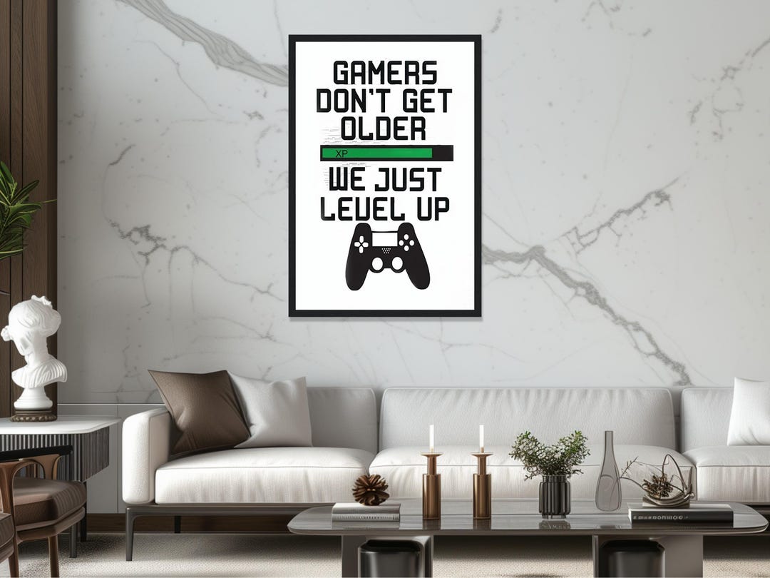 Level up Gaming Poster | Gamer Wall Art Decor - Etsy