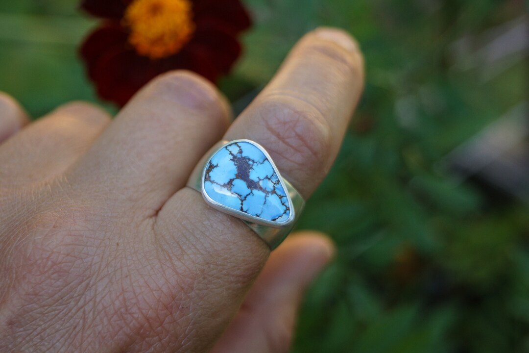 Size 7.75 Golden Hills Turquoise Ring. Horizontal Turquoise Ring ...
