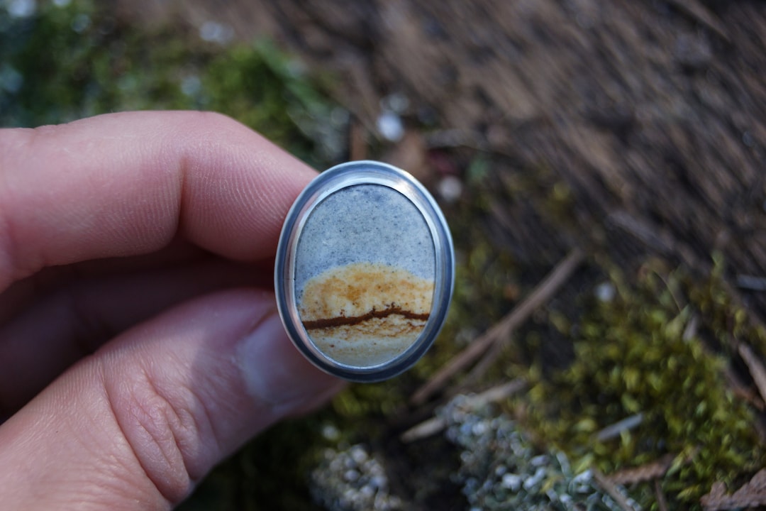 Size 6 Ring. Chicken Track Jasper Ring. Recycled Sterling Silver Ring ...