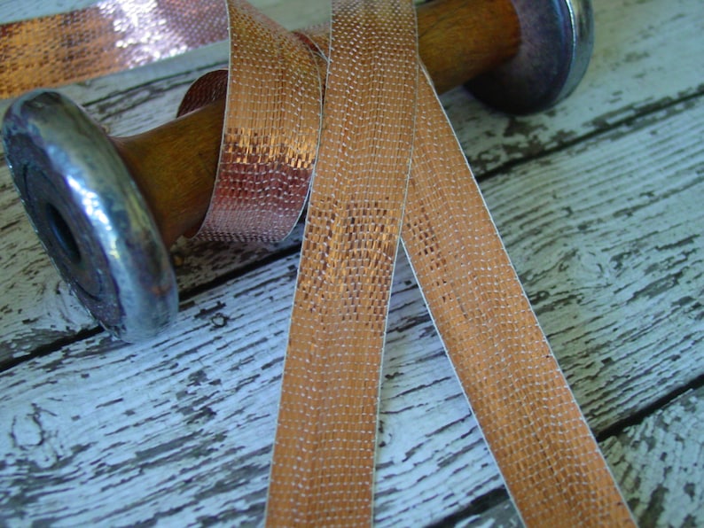 Lovely Old Vintage/antique French Copper Colored Metal Ribbon | Etsy