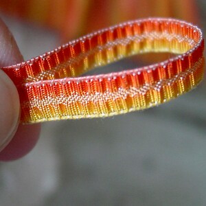 Antique 1920s-30s FRENCH OMBRE Narrow Pleated Ribbon in Gorgeous Sunset ...