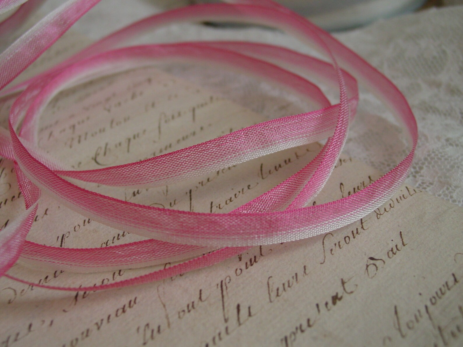 Lovely Vintage Ombre Pretty Pink Ribbon 2 Yards With More - Etsy