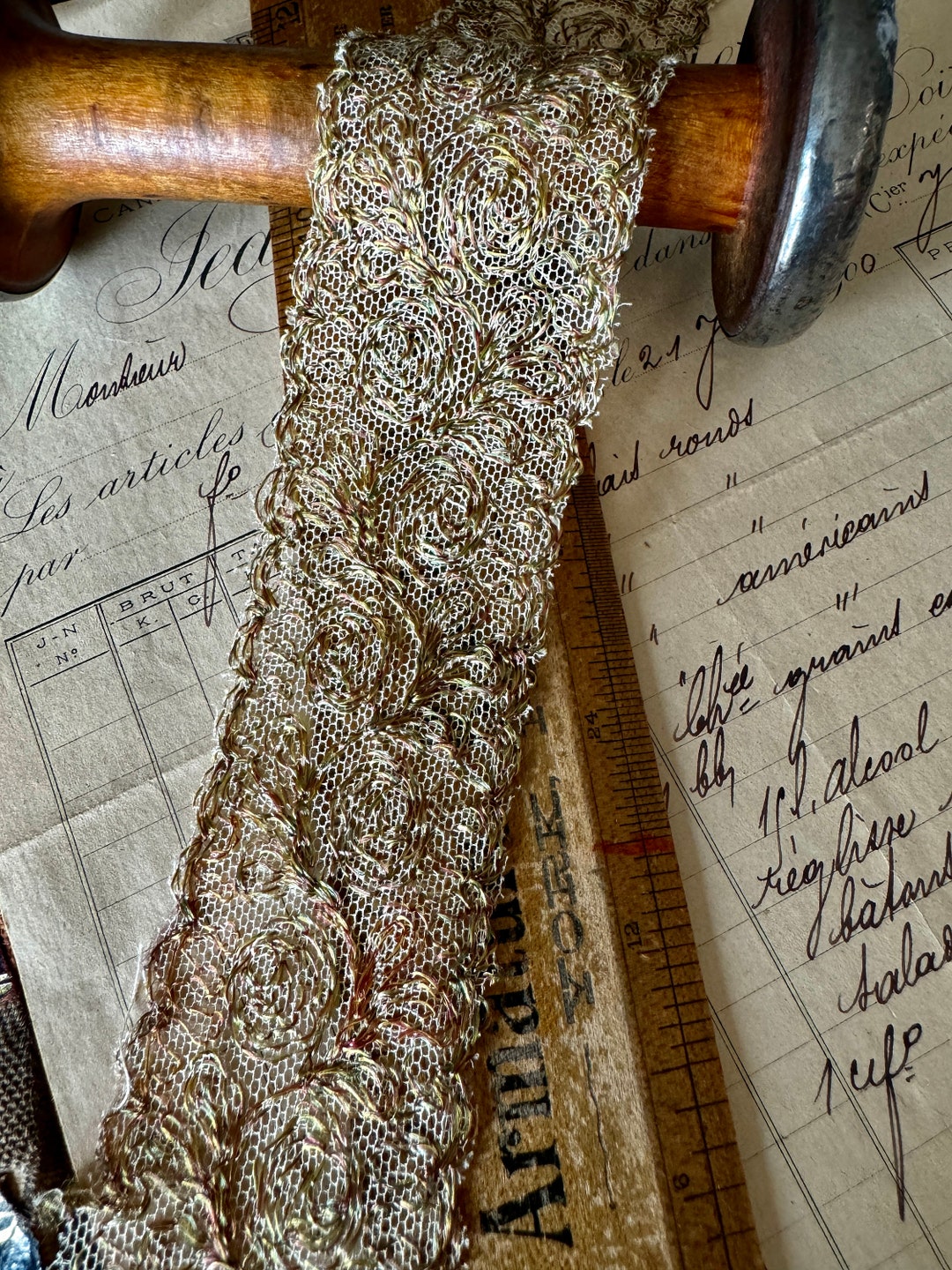 Antique Pretty Old Lace With Muted Stitching, Unique, Half Yard - Etsy