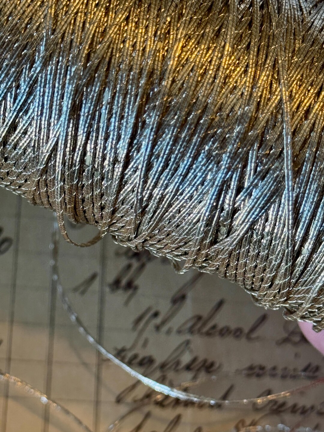 Antique Metallic Silver Cording or Thread, 3 Yards With More Available ...