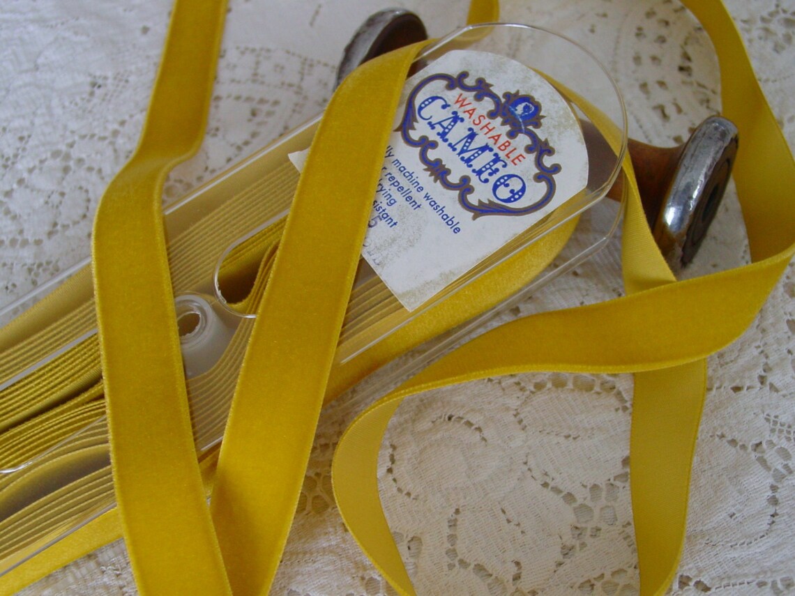 Beautiful Mustard Yellow Rayon VELVET Ribbon Vintage One - Etsy