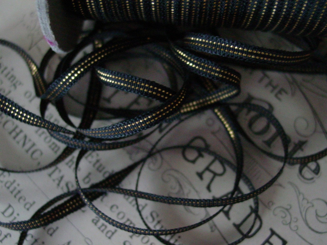 Lovely Antique Shoe Binding, Black and Gold, 3 Yards - Etsy