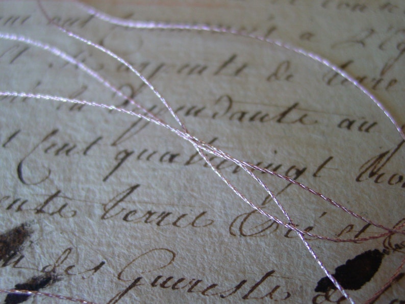 Lovely Antique Pink Metallic Narrow Thread or Trim 6 yards | Etsy