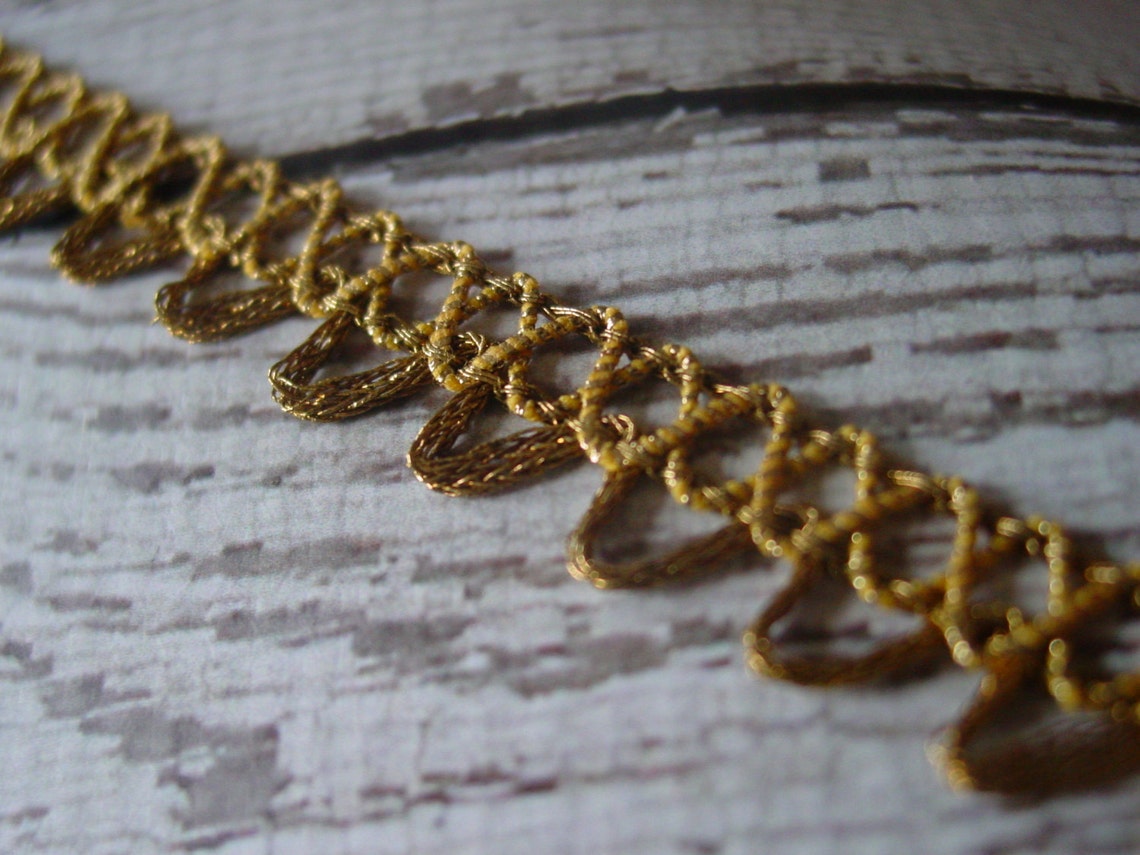 Gorgeous Old ANTIQUE Metallic Gold Braid Trim With Metallic | Etsy